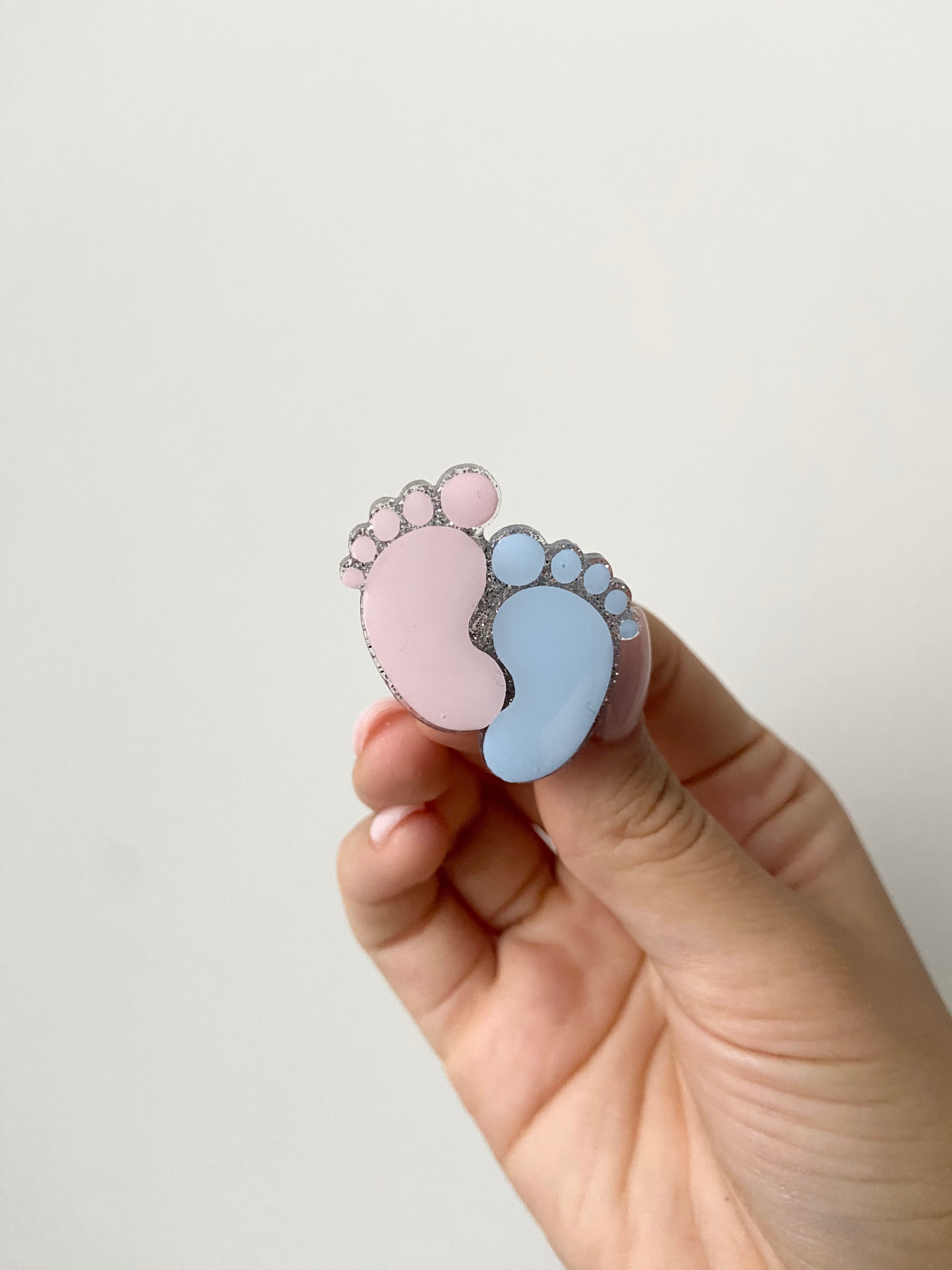 Baby Feet [pastel] Acrylic Badge Topper – Coffee & Care Co.